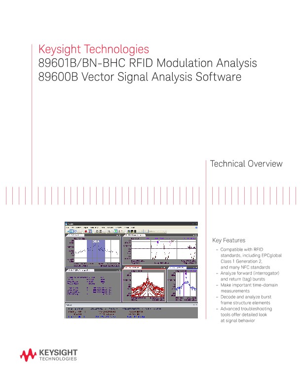 89601B/BN-BHC RFID Modulation Analysis, 89600B Vector Signal Analysis Software PDF Asset Page ...